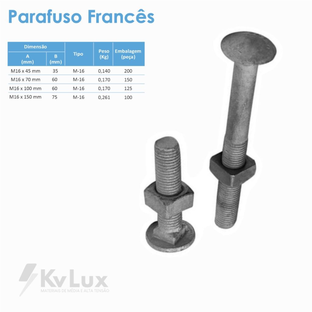 Parafuso francês | KV LUX Distribuidor de Fábrica